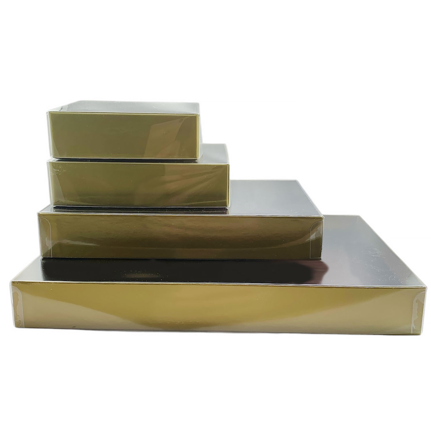 Gold Candy Boxes with Clear Lid | Candy Making Supplies