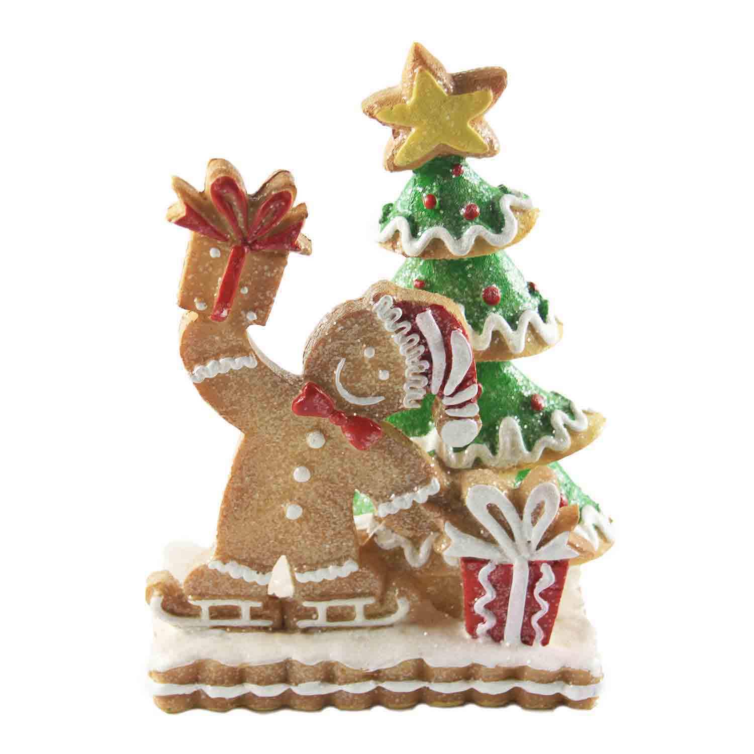 Resin Gingerbread Boy With Tree - YI-90640GB | Country Kitchen SweetArt