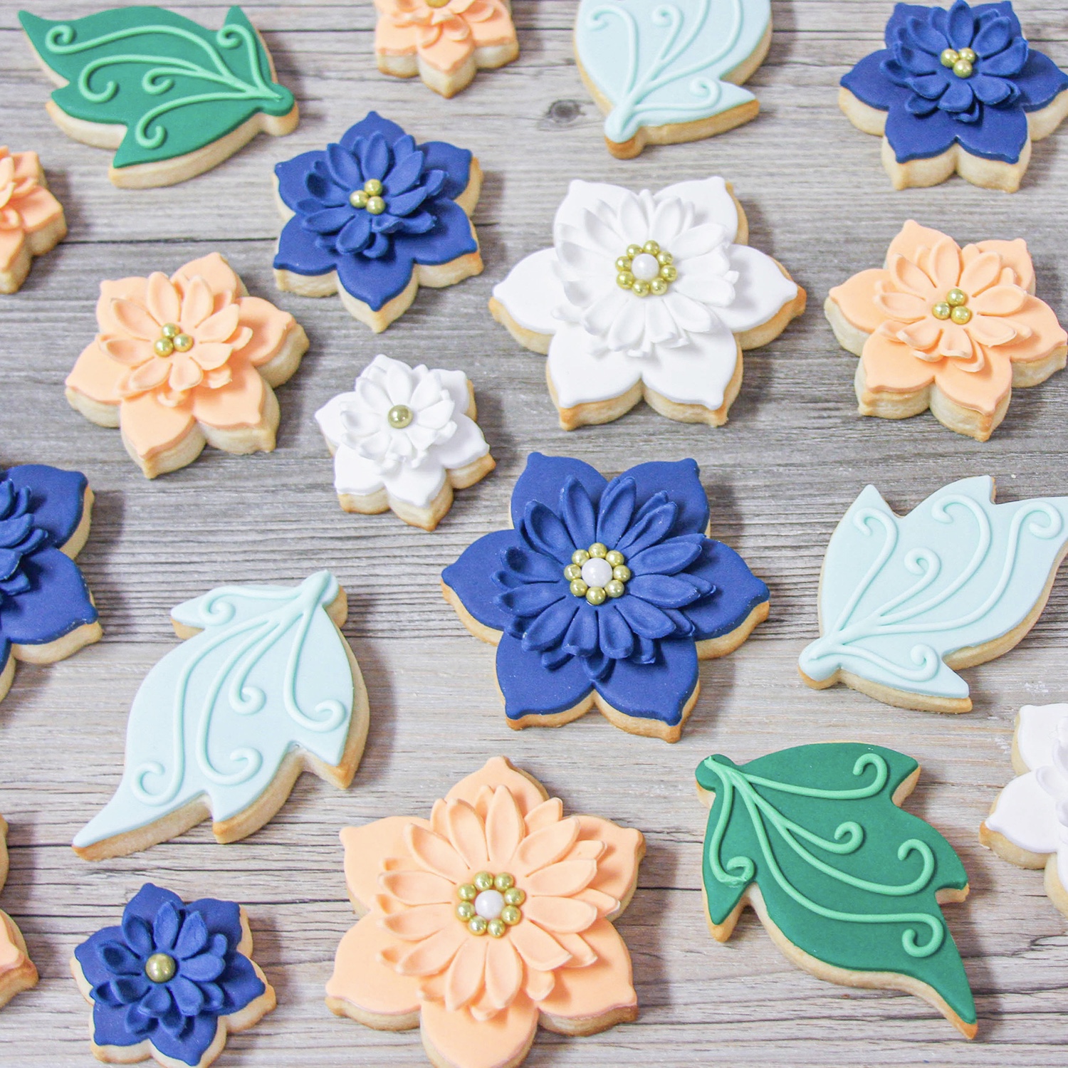 40th Birthday Floral Cookies | Country Kitchen SweetArt